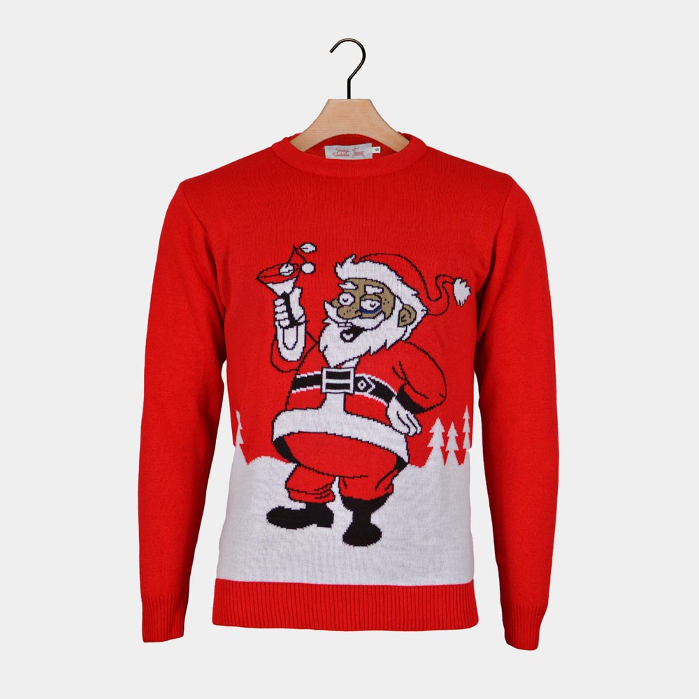 Couples Christmas Jumper with Santa drinking a Martini – Christmas ...