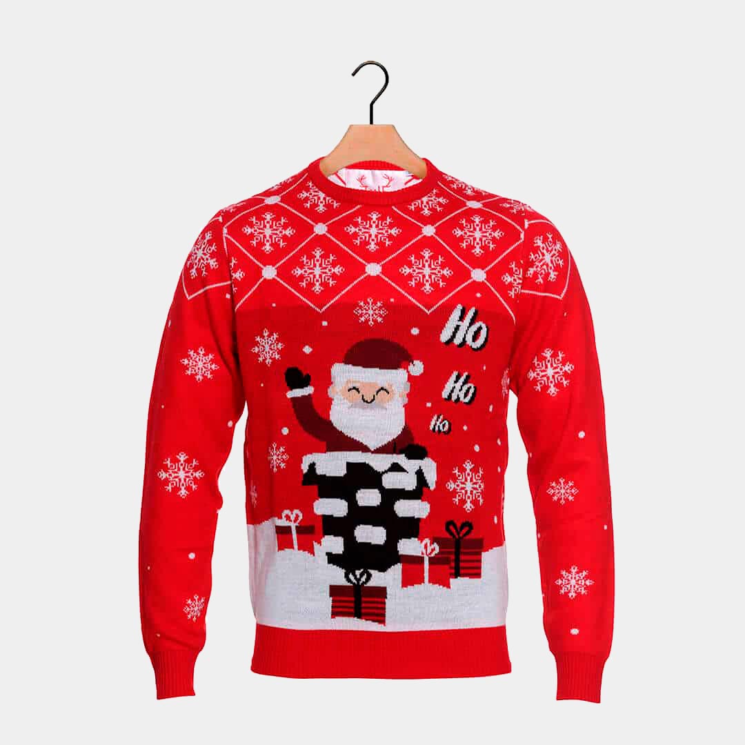 Christmas Jumper with Santa Coming through the Chimney – Christmas ...