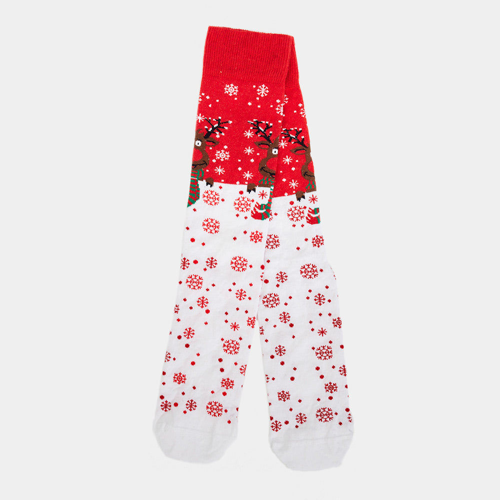 Red Unisex Christmas Socks Reindeer with Scarf – Christmas Jumper Shop